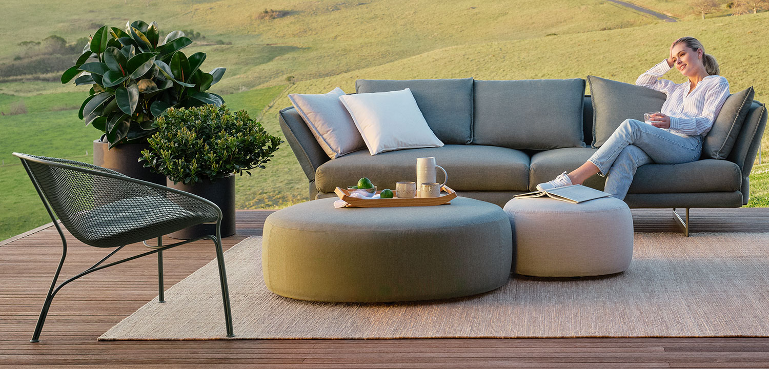 Crescent Outdoor Ottoman Medium