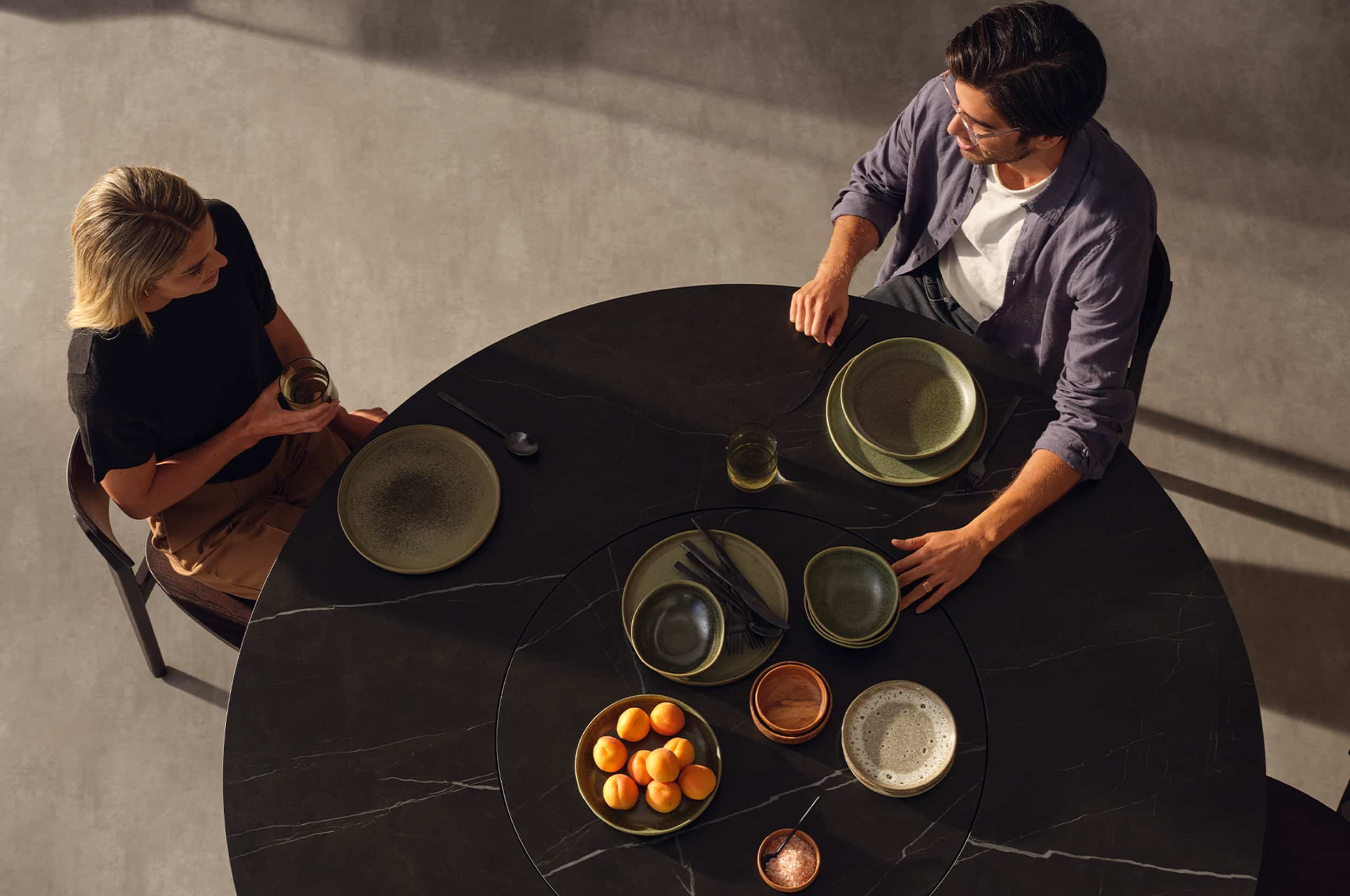 Issho Lazy Susan Dining Table Open Base