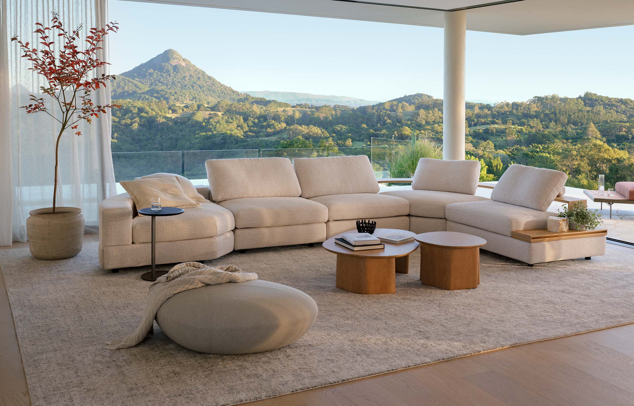 Jasper Curve Sofa 5-Seater with Chaise - King Living