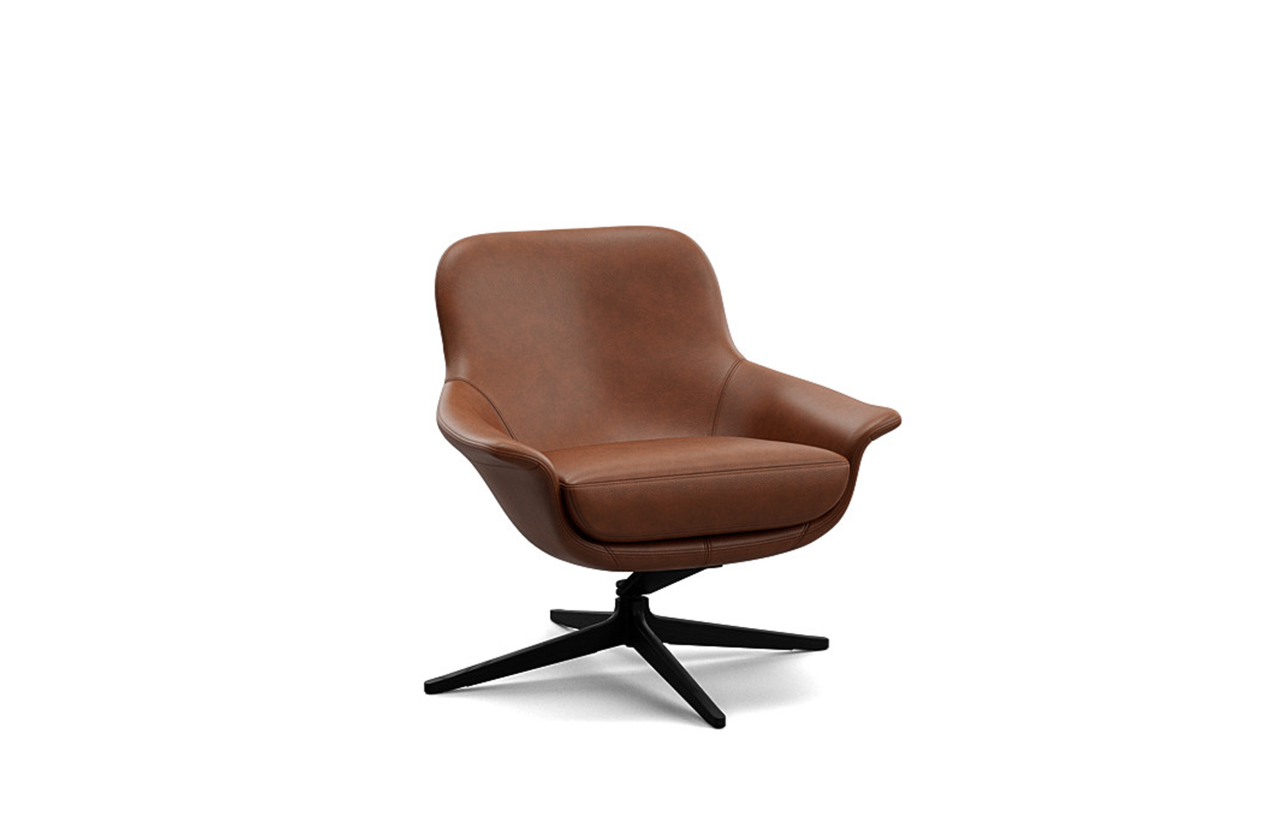 Seymour Low Back Chair with Swivel Base and Foot Stool