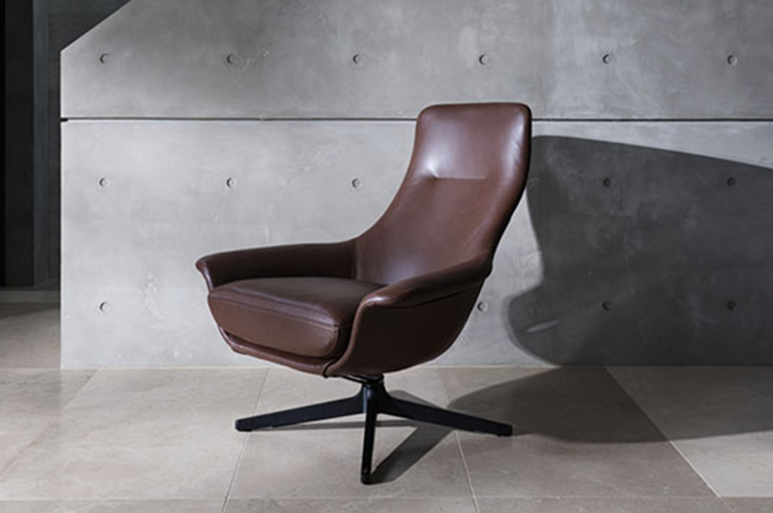 Seymour Mid Back Chair with Swivel Base and Foot Stool